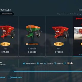Bredal K165 Dünger- und Kalkstreuer v1.0.0.0 | FS25 Mod | FS22 Mod
