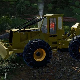 John Deere 540gIII Cable Skidder (Gelber 90er-Jahre-Stil) v1.0.0.0 | FS25 Mod | FS22 Mod