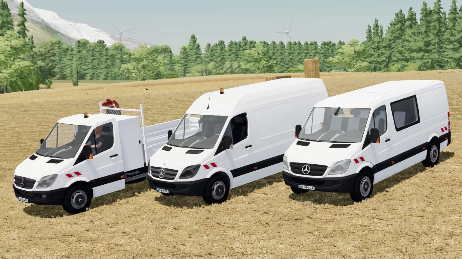 Mercedes Benz Sprinter Cars Pack v1.0.0.0 | FS25 Mod | FS22 Mod