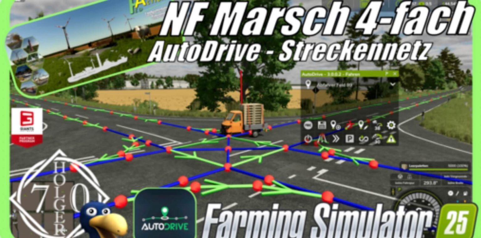 AutoDrive Streckennetz für den NF-Marsch 4-fach V1.0.0.0 | FS25 Mod ...