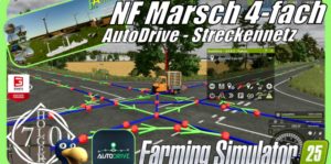 AutoDrive Streckennetz für den NF-Marsch 4-fach V1.0.0.0 | FS25 Mod | FS22 Mod