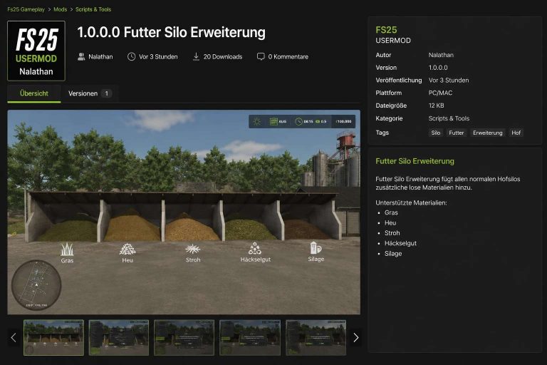 Erweiterung für Futtersilos v1.0.0.0 | FS25 Mod | FS22 Mod